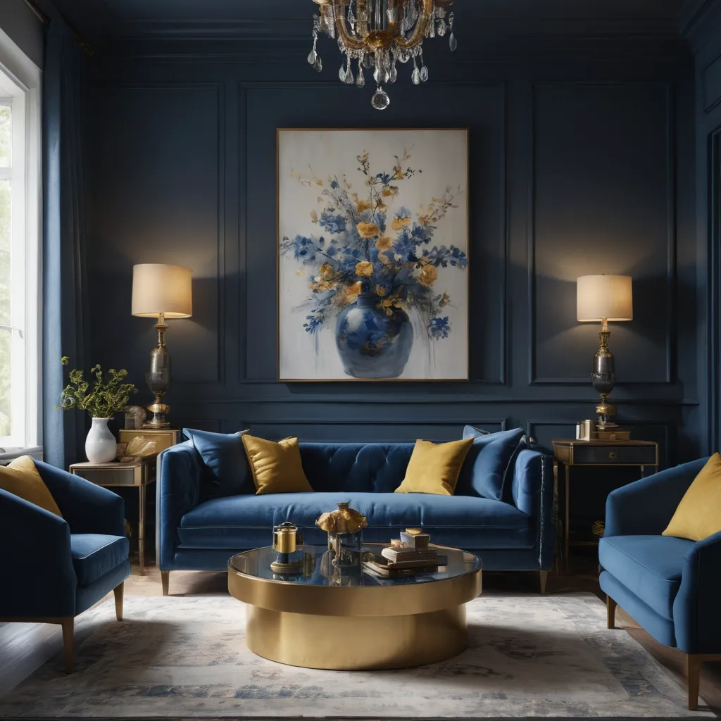 Elegant Blue and Gold Home Decor Ideas